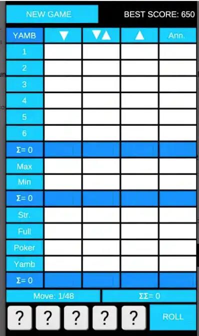Yamb dice game – Unity source code - SellUnitySourceCode